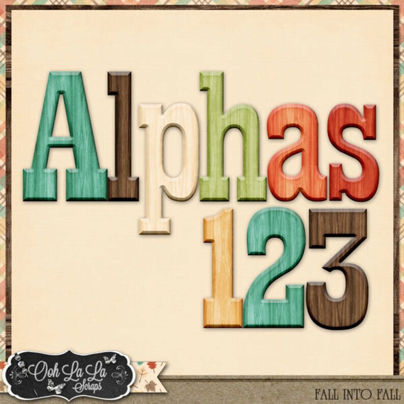 Fall Into Fall, Autumn Alphabets, Digital Scrapbook Kit, Scrapbooking ...