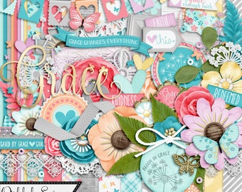Digital Scrapbook Kit Grace 12x12 Digital Scapbook - Etsy