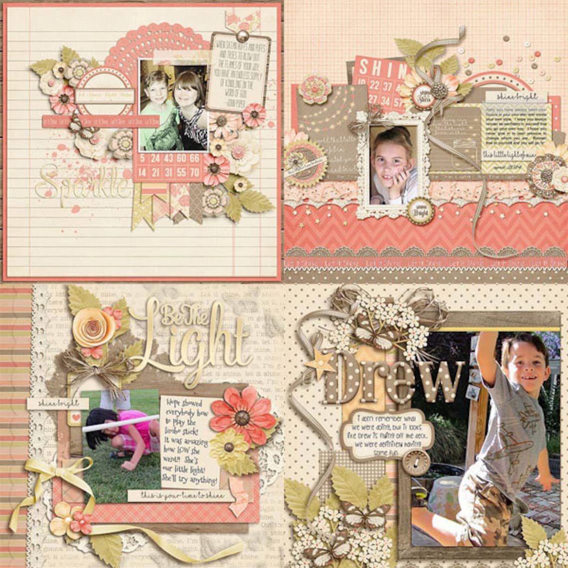 Let It Shine, Religious, Bible, Digital Scrapbook Kit, Scrapbooking - Etsy