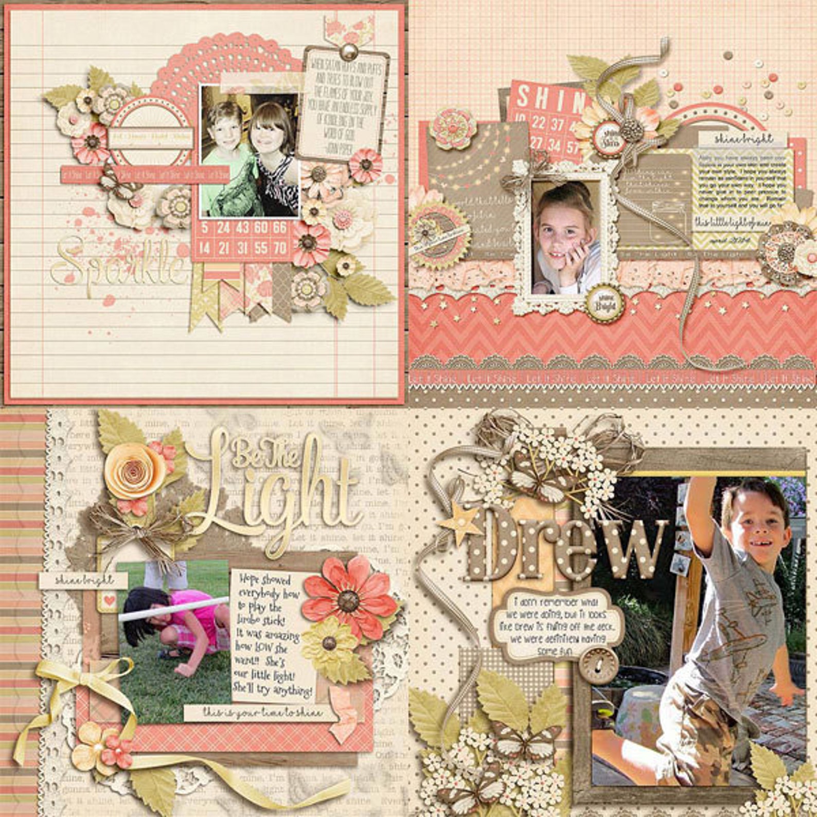 Let It Shine Religious Bible Digital Scrapbook Kit | Etsy