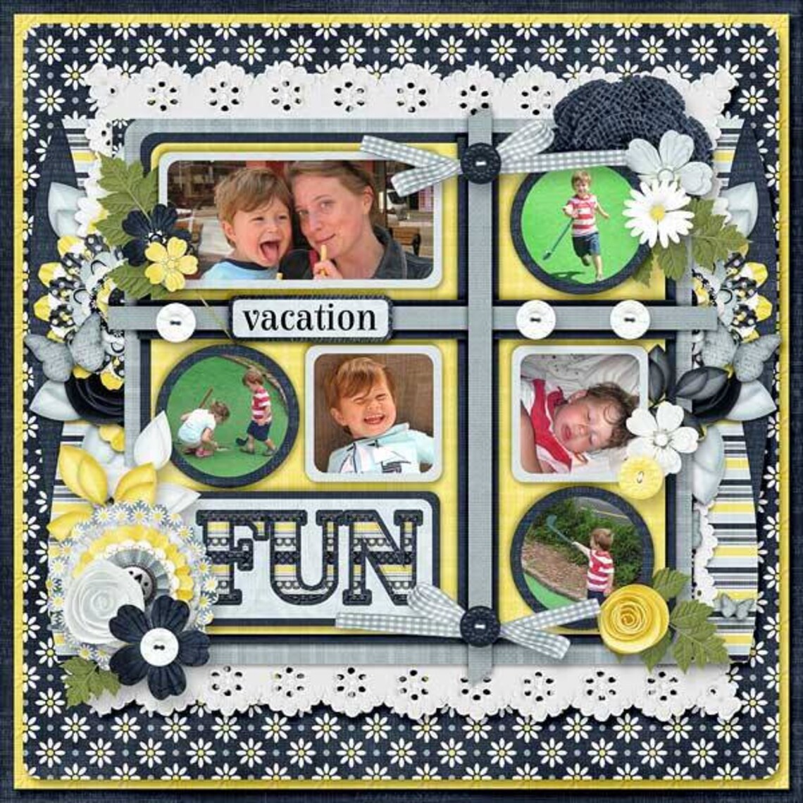 Lazy Daisy 12x12 Digital Scrapbook Kit - Etsy