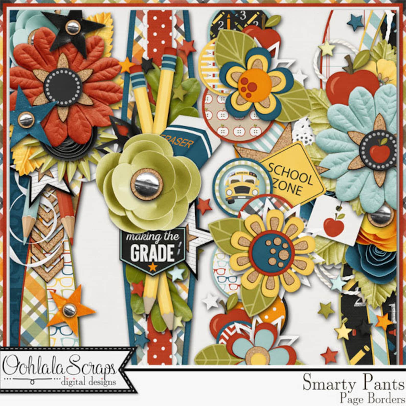 Smarty Pants School Page Borders Embellishments and Elements for ...
