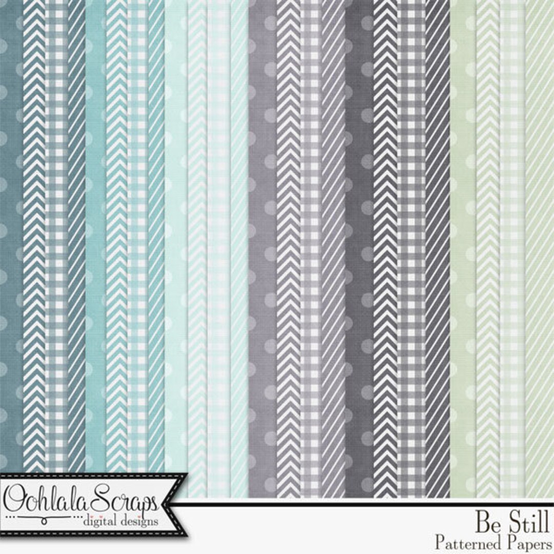 Be Still 12x12 Pattern Backgrounds and Papers, Digital Scrapbooking Kit ...