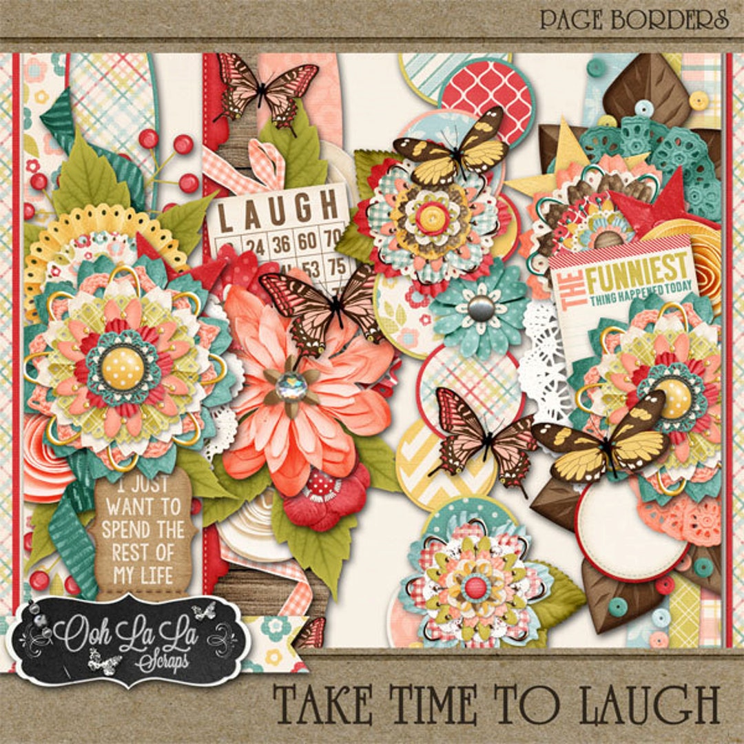 Take Time to Laugh 12 Inch Page Borders Elements and Embellishments ...