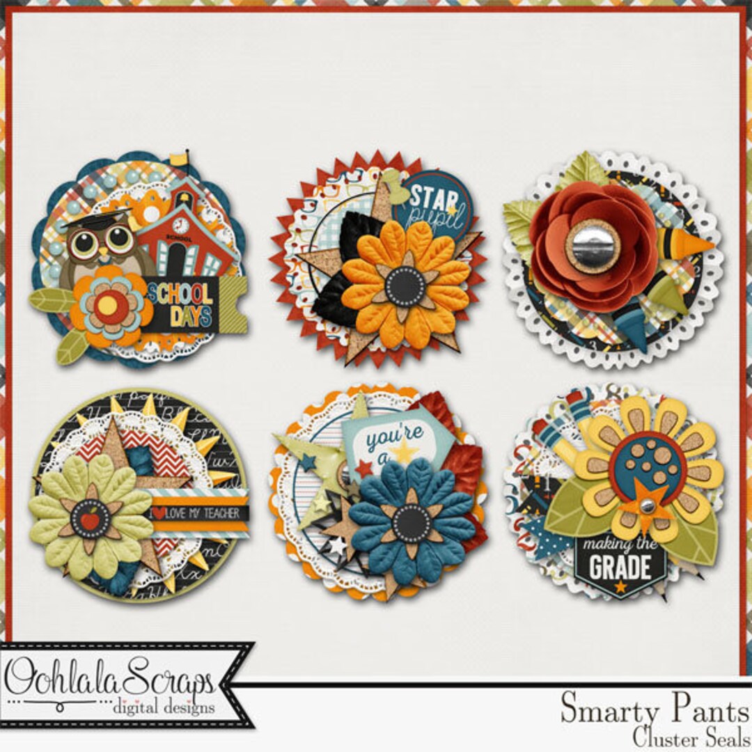 Smarty Pants School Cluster Seals Embellishments and Elements for ...