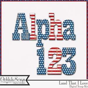 Land That I Love 12x12 Digital Scrapbook Kit, Patriotic, Summer - Etsy
