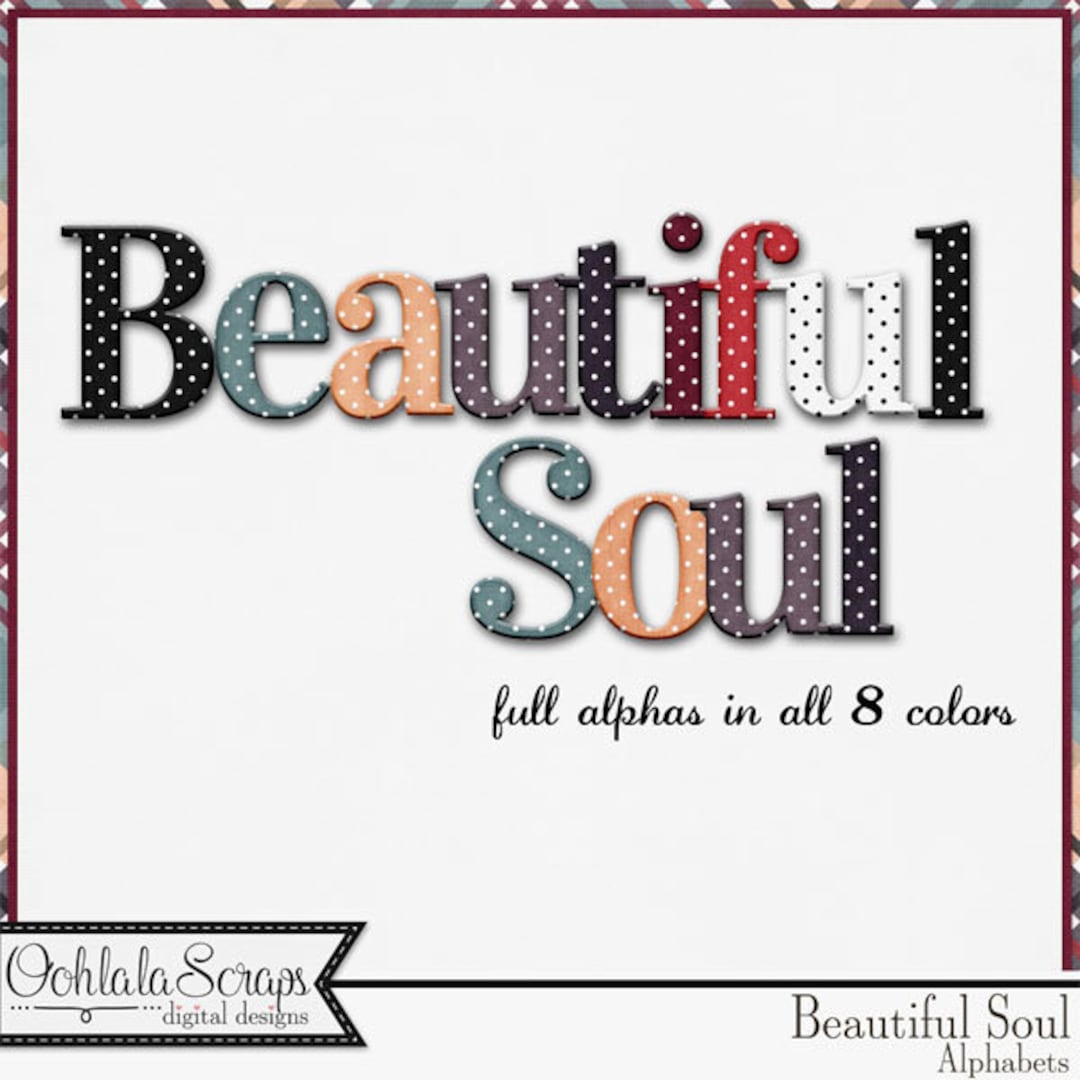 Beautiful Soul Alphabet Elements, Embellishments, Digital Scrapbook Kit ...