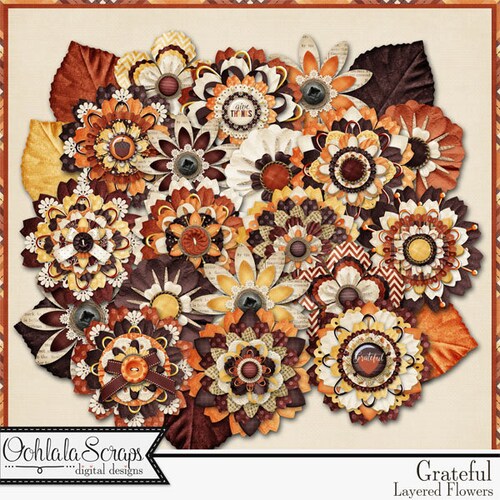 Grateful Thanksgiving Fall Digital Scrapbooking Holiday Kit - Etsy