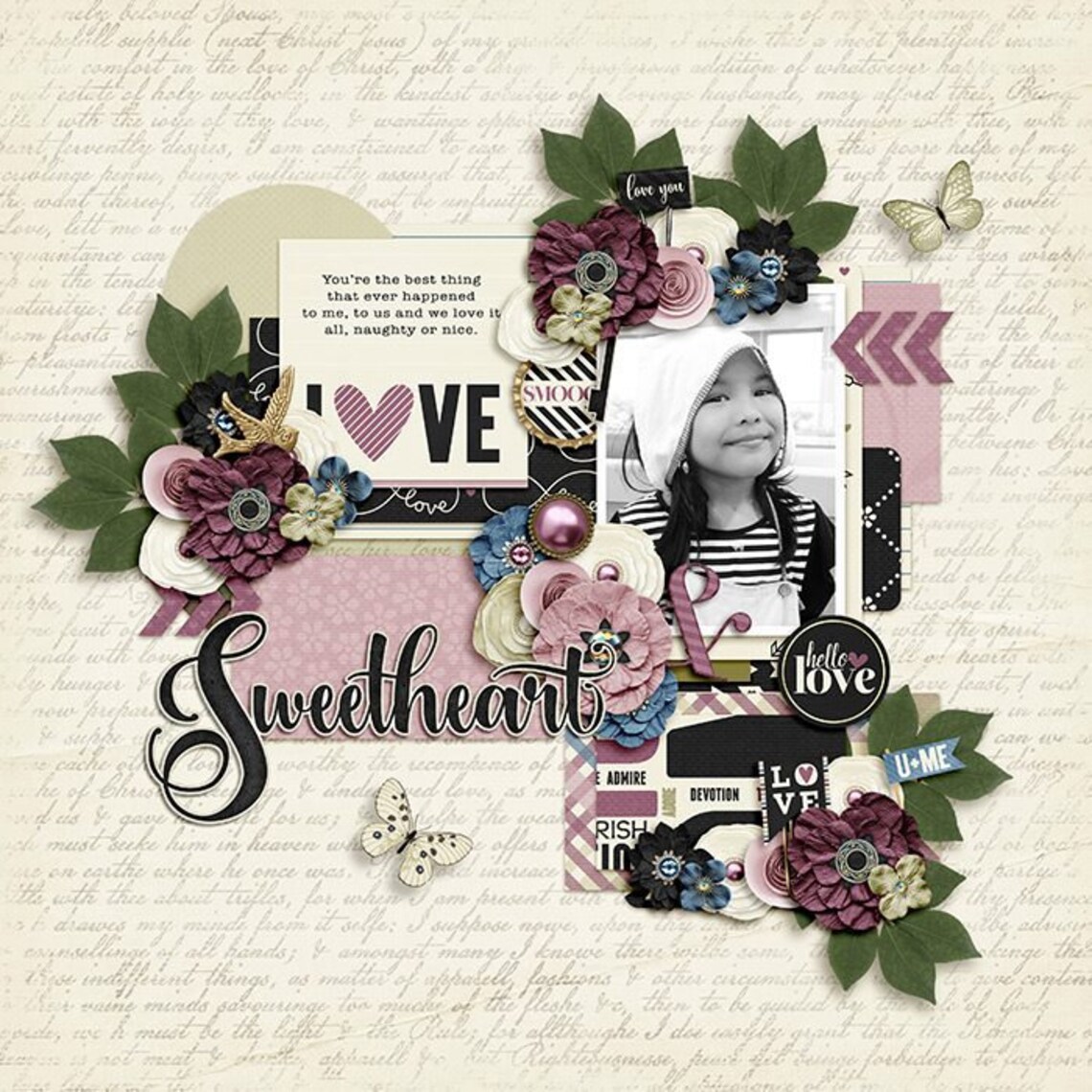 Our Love Story Valentine Digital Scrapbook Kit Bundle | Etsy