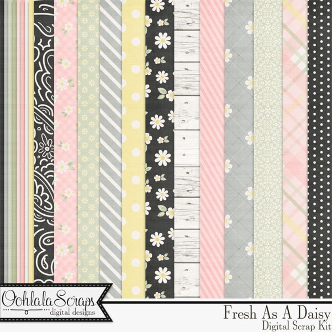 Fresh as A Daisy 12x12 Digital Scrapbook Kit - Etsy