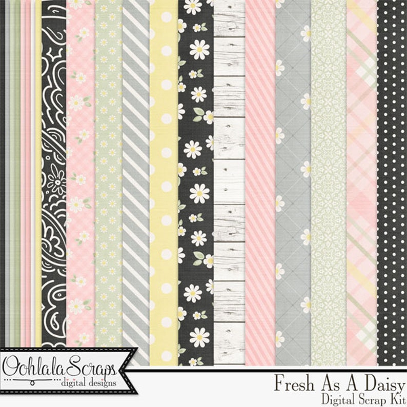 Fresh as A Daisy 12x12 Digital Scrapbook Kit - Etsy