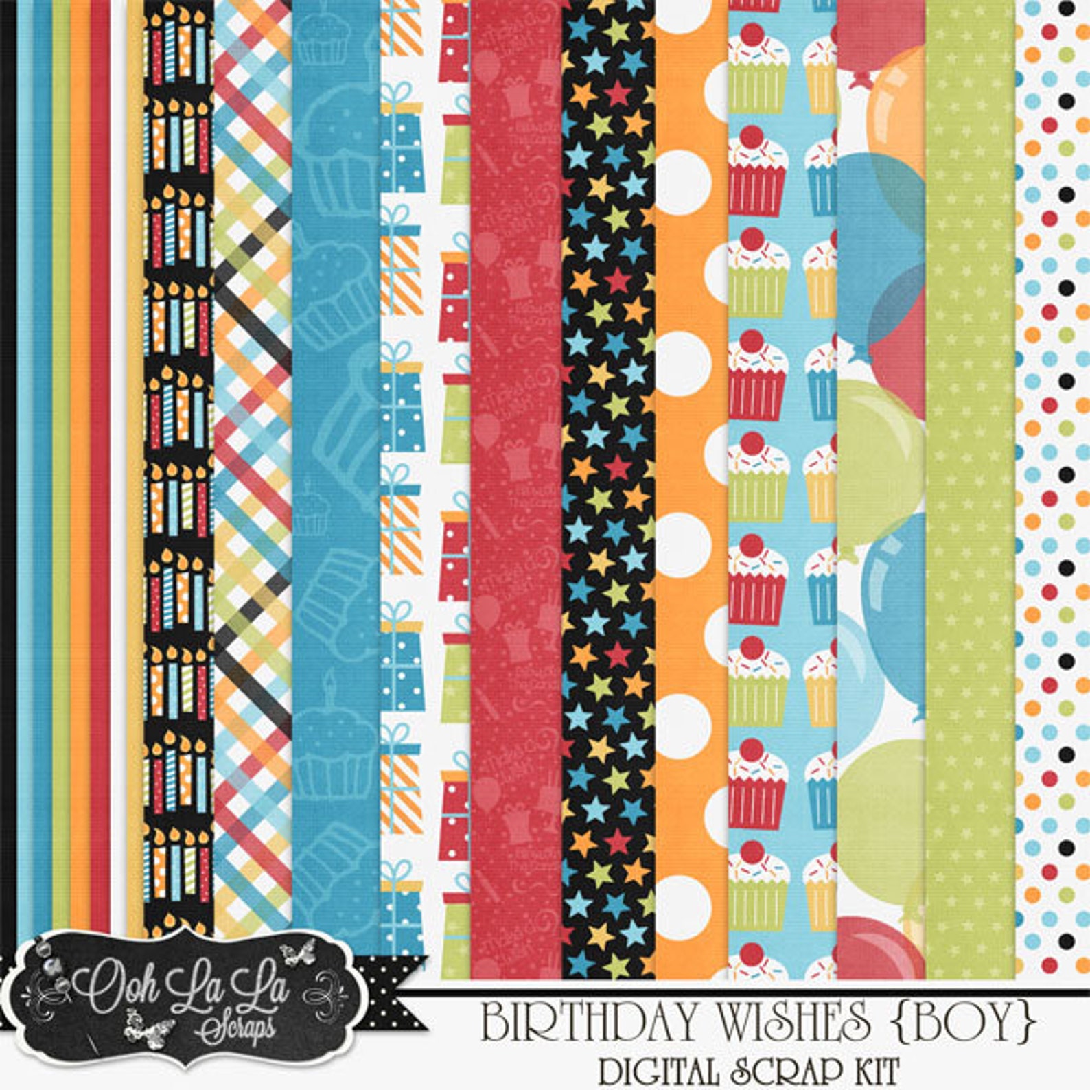 Birthday Wishes Boy Digital Scrapbook Kit - Etsy Canada