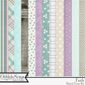 Faith 12x12 Digital Scrapbook Kit - Etsy