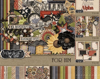 Sweet Baby Boy Digital Scrapbook Kit Collection or Bundle for Digital ...