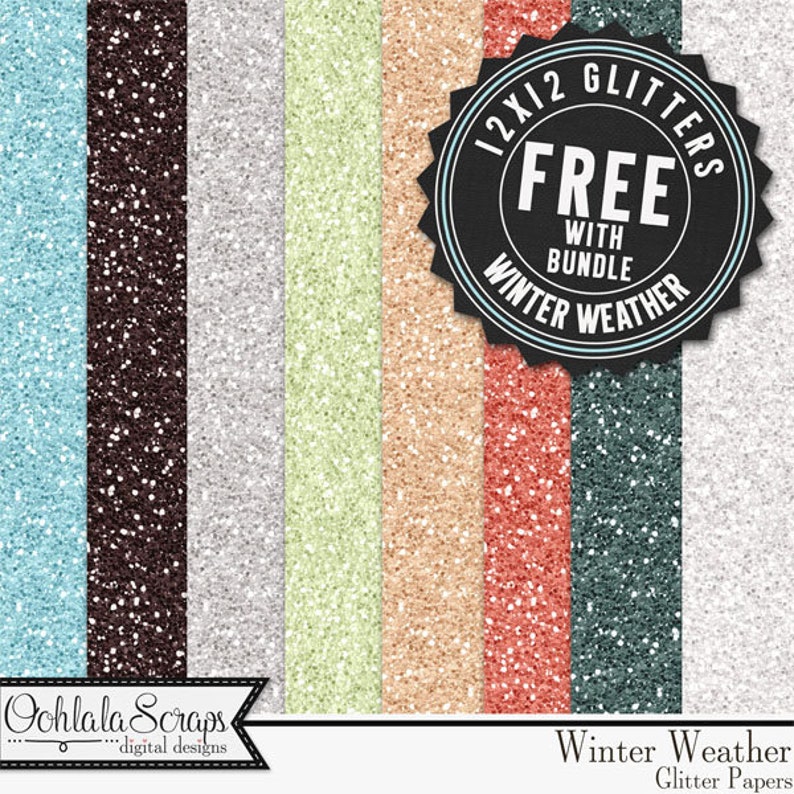 Winter Weather 12x12 Digital Scrapbook Kit Bundle, Digital Download - Etsy