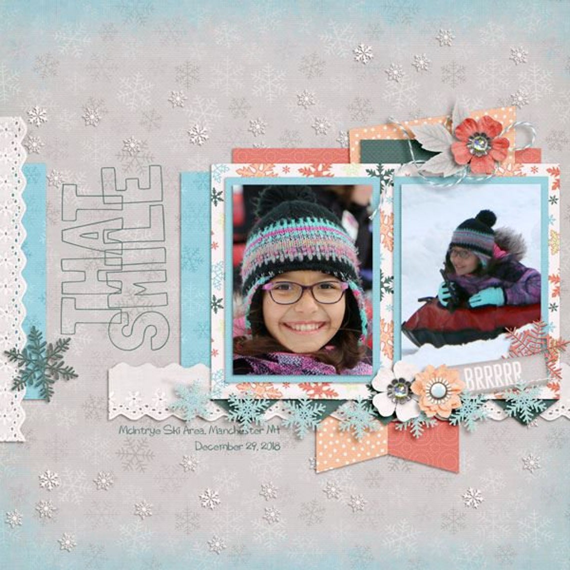 Winter Weather 12x12 Digital Scrapbook Kit Bundle, Digital Download - Etsy