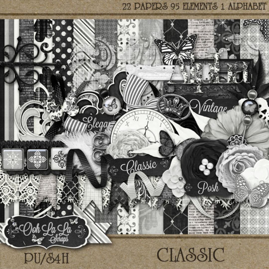 Classic Digital Scrapbook Kit - Digital Scrapbooking - Etsy