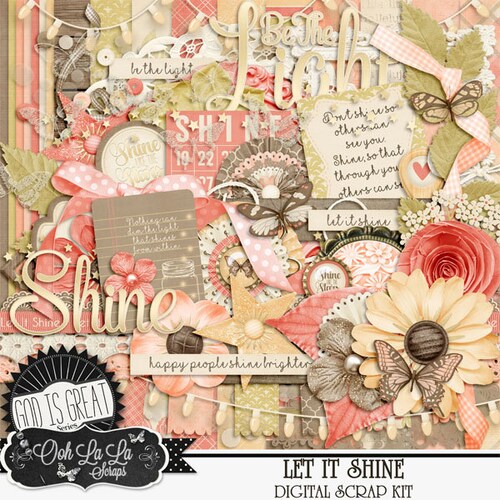 Let It Shine Religious Bible Digital Scrapbook Kit - Etsy