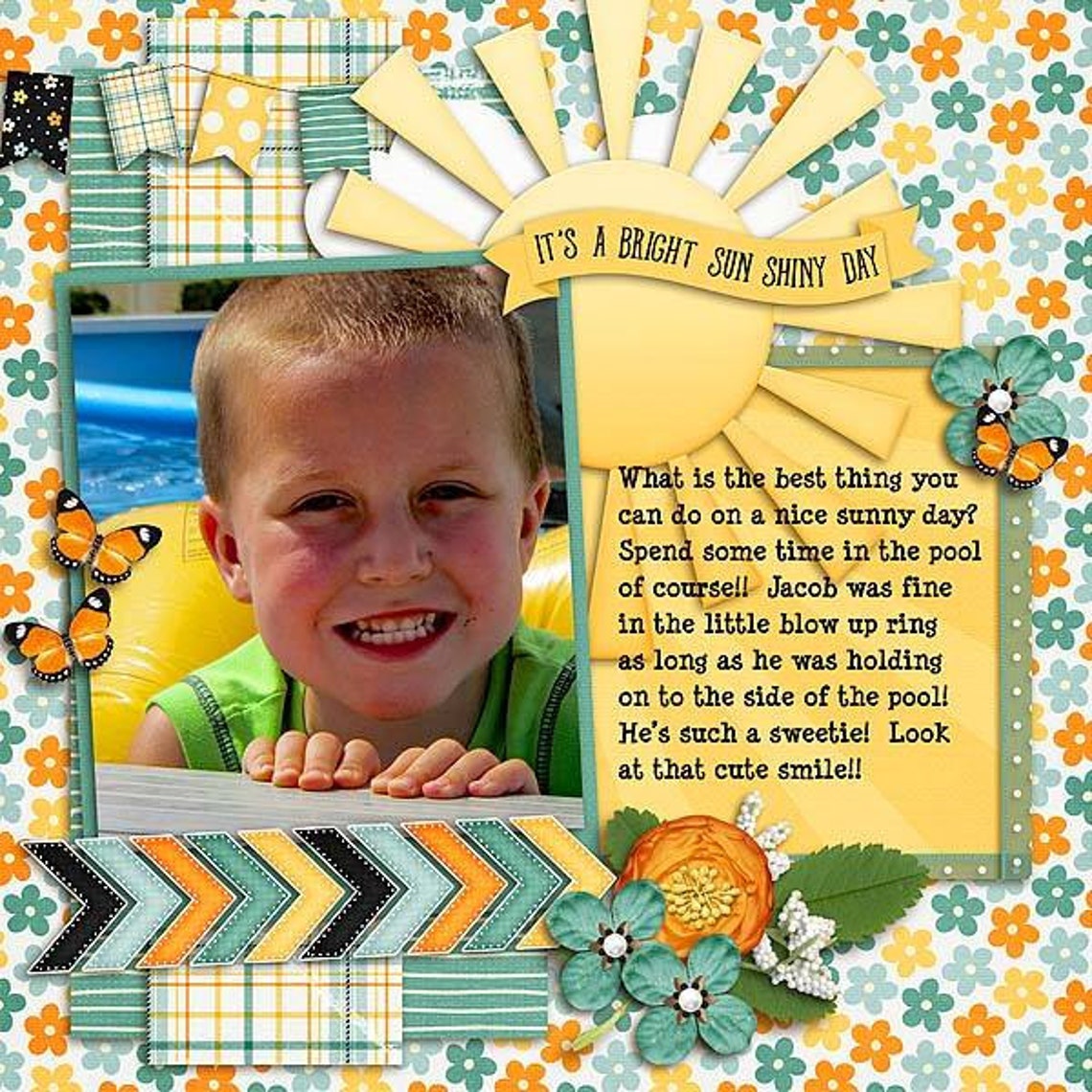 Summer Sun Digital Scrapbook Kit Scrapbooking Elements and - Etsy