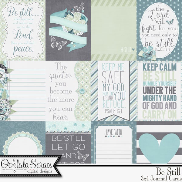 Be Still 12x12 Pattern Pocket Scrap Cards, Project Life, Elements and ...