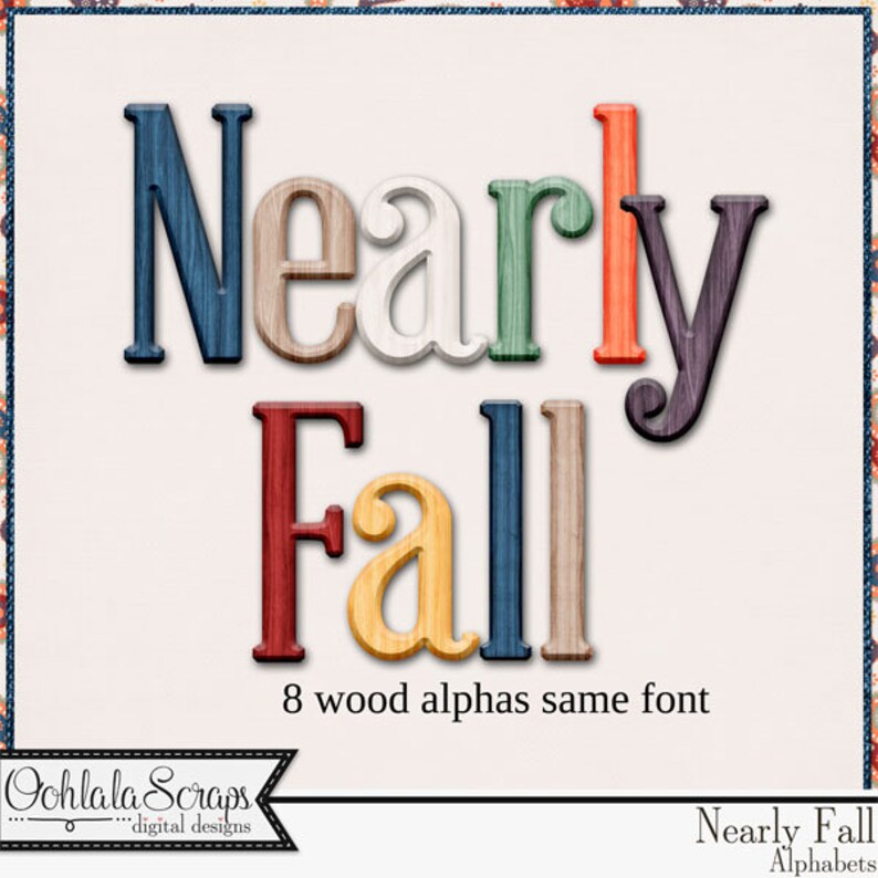 Nearly Fall Autumn Alphabets, Digital Scrapbook Kit, Season - Etsy