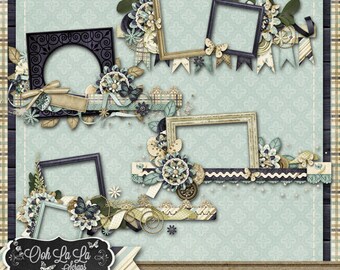 Happy Camper Digital Scrapbook Kit Cluster Frames Digital Scrapbooking ...