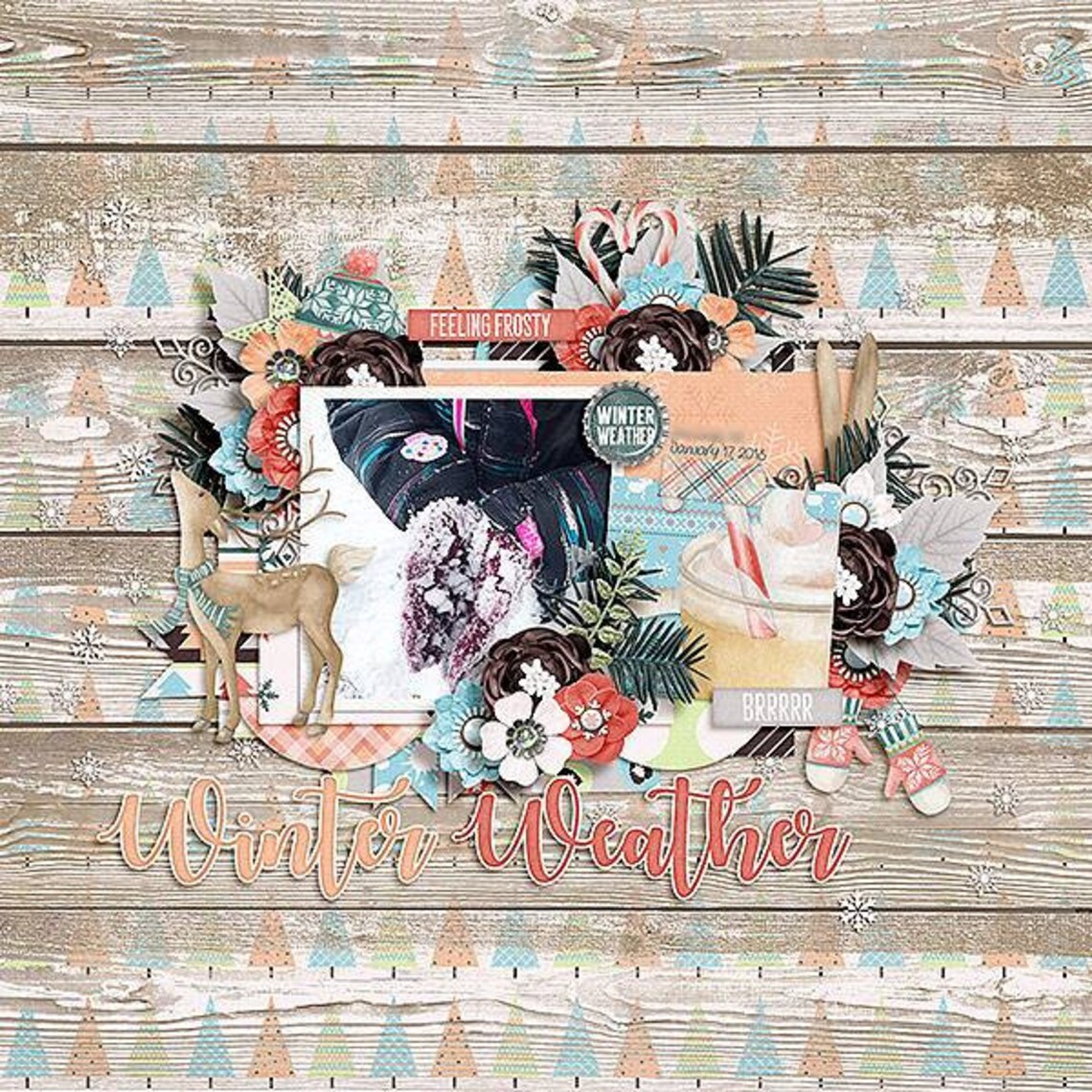 Winter Weather 12x12 Digital Scrapbook Kit Bundle, Digital Download - Etsy