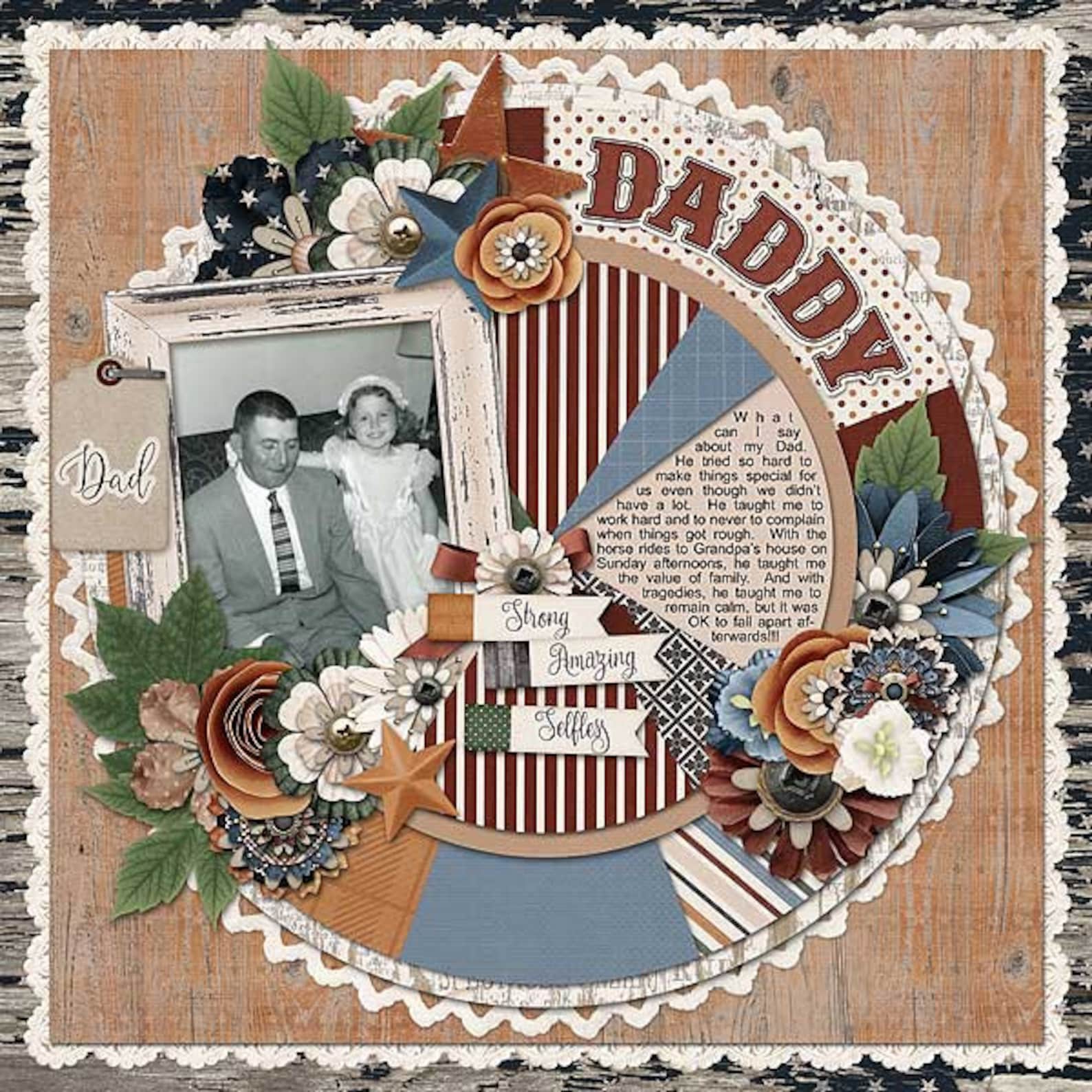 Dad Father's Day Digital Scrapbook Kit Project Life - Etsy