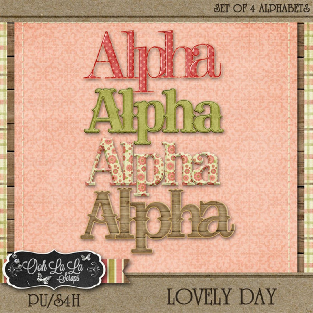 Alphabets - Lovely Day Alphabets Digital Scrapbook Kit - Digital ...