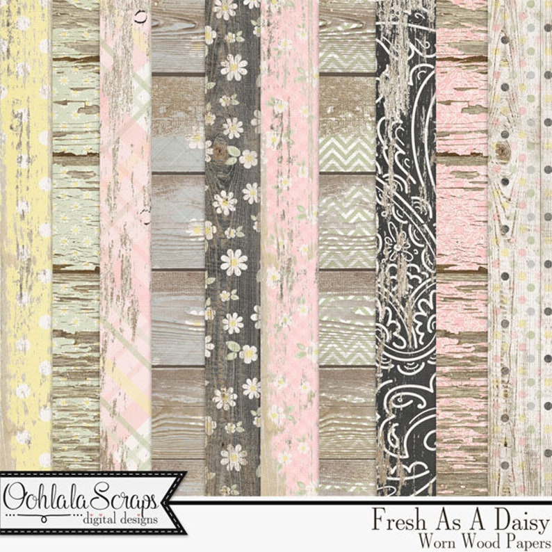 Fresh as A Daisy 12x12 Digital Scrapbook Kit Bundle | Etsy