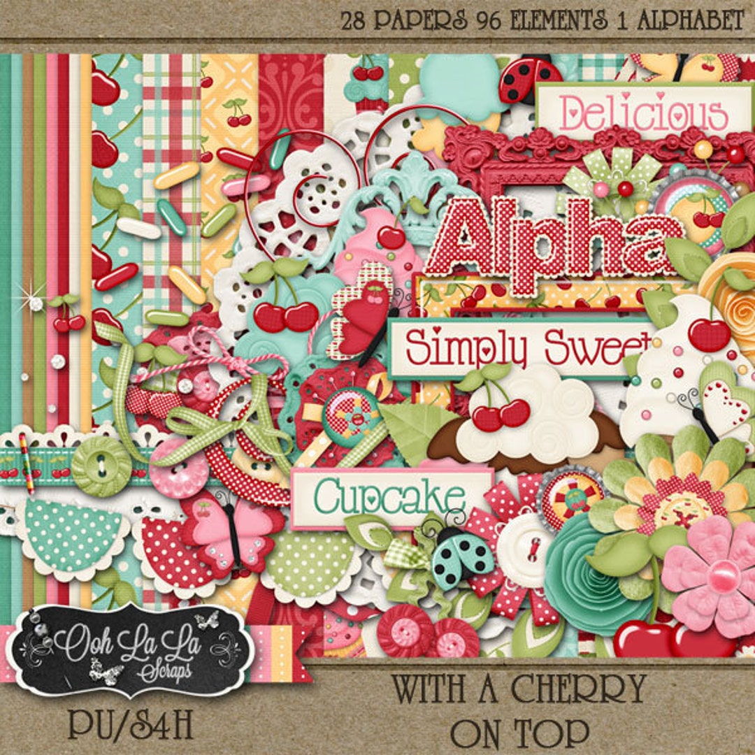 With A Cherry on Top Digital Scrapbook Kit - Digital Scrapbooking - Etsy