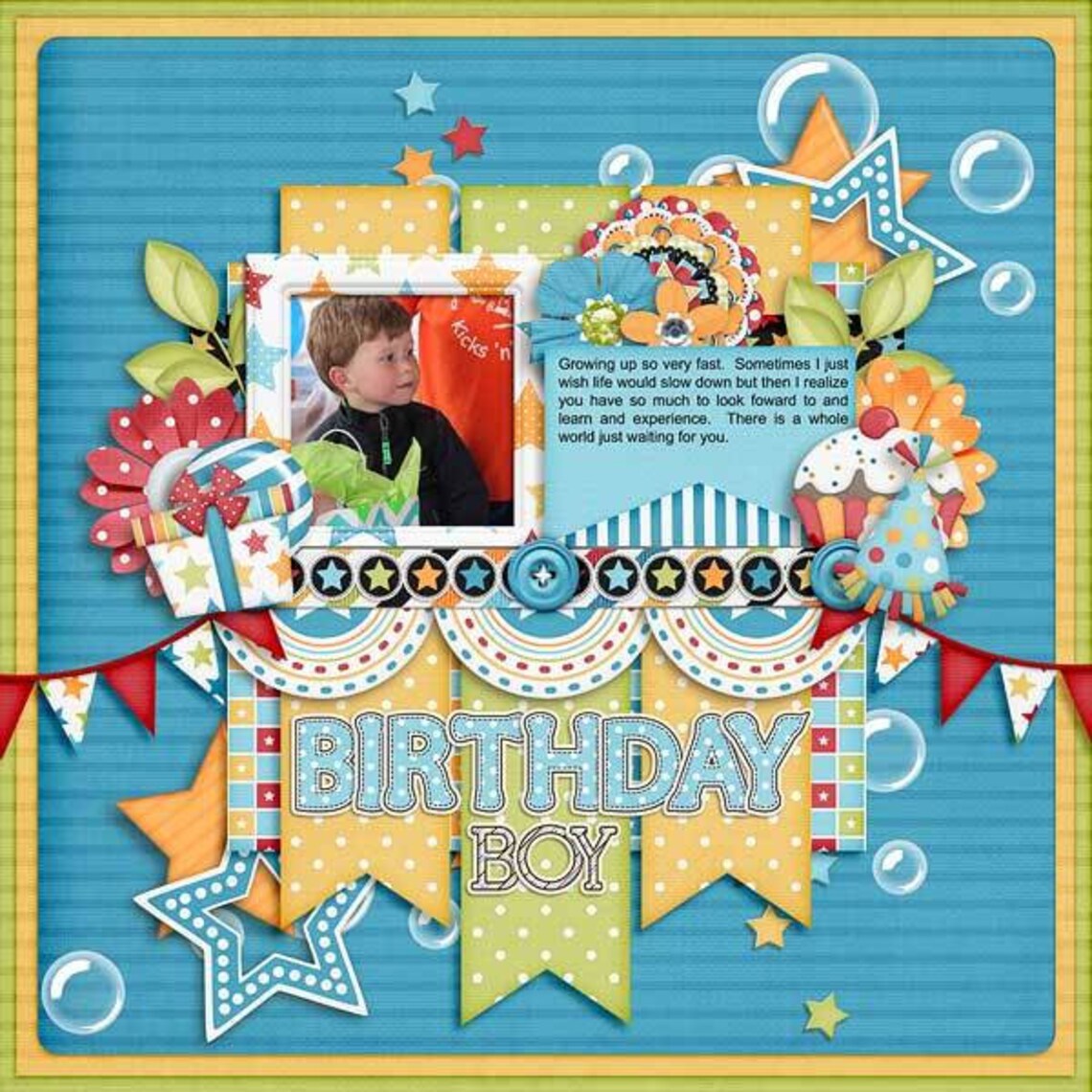 Birthday Wishes Boy Digital Scrapbook Kit Bundle - Etsy