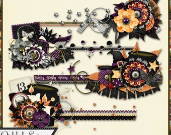 Creepy Halloween 12x12 Digital Scrapbooking Kit Holiday | Etsy