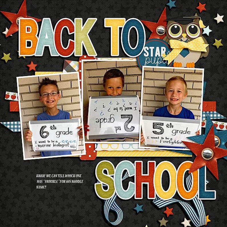 Smarty Pants School Digital Scrapbooking Kit Bundle for Digi Scrapping ...