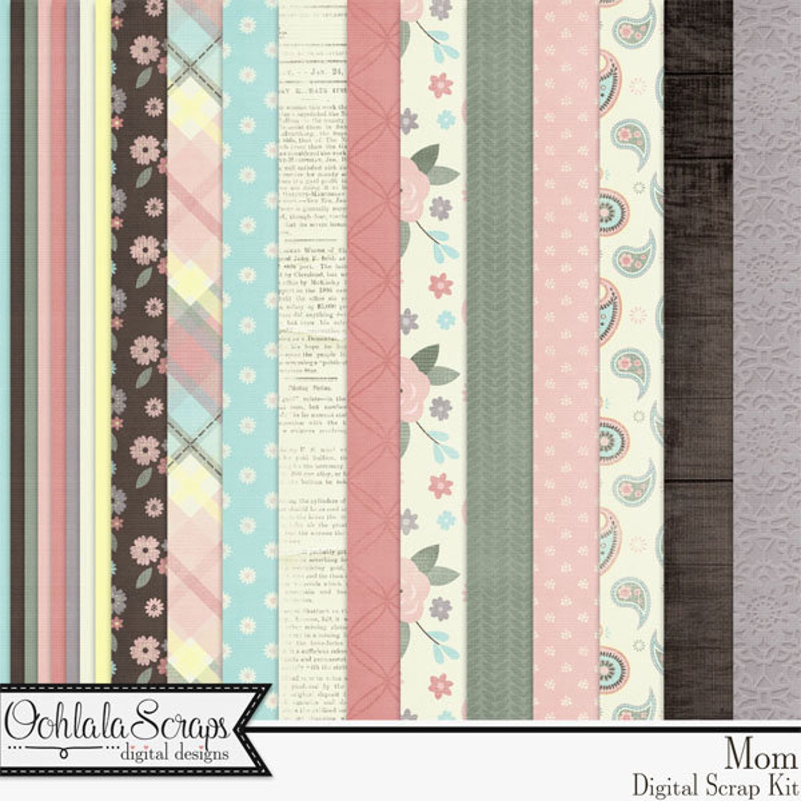 Mom Digital Scrapbook Kit for Digital Scrapbooking, Mother's Day - Etsy