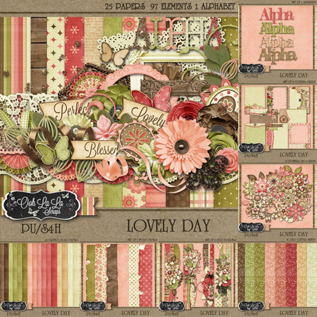 Lovely Day Collection Digital Scrapbook Kit - Digital Scrapbooking - Etsy