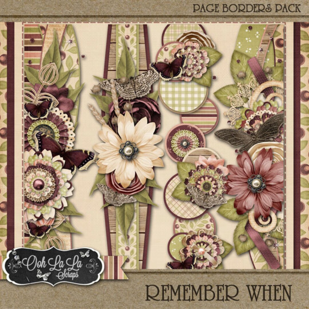 Page Borders - Remember When Wedding Vintage Digital Scrapbooking Kit ...