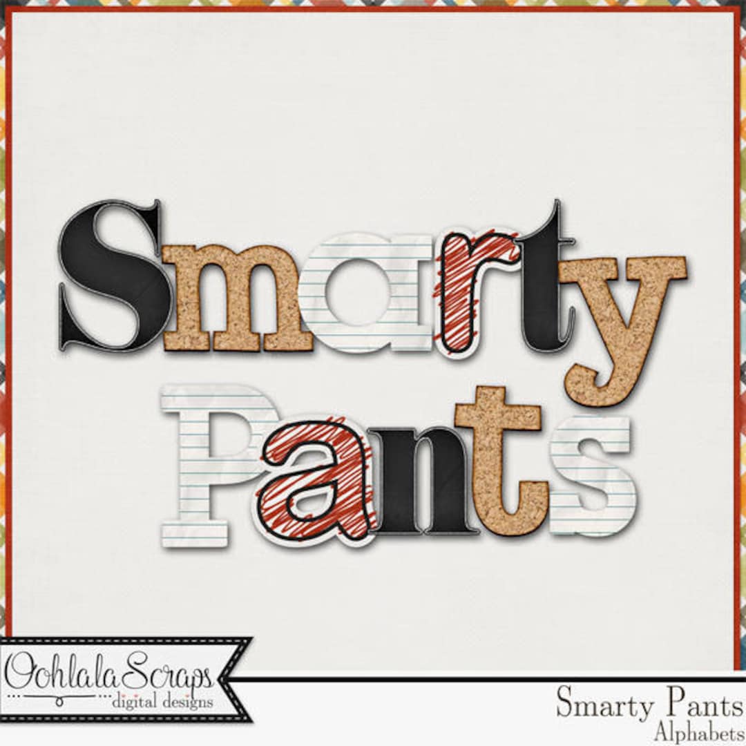 Smarty Pants School Alphabet Embellishments and Elements for Digital ...
