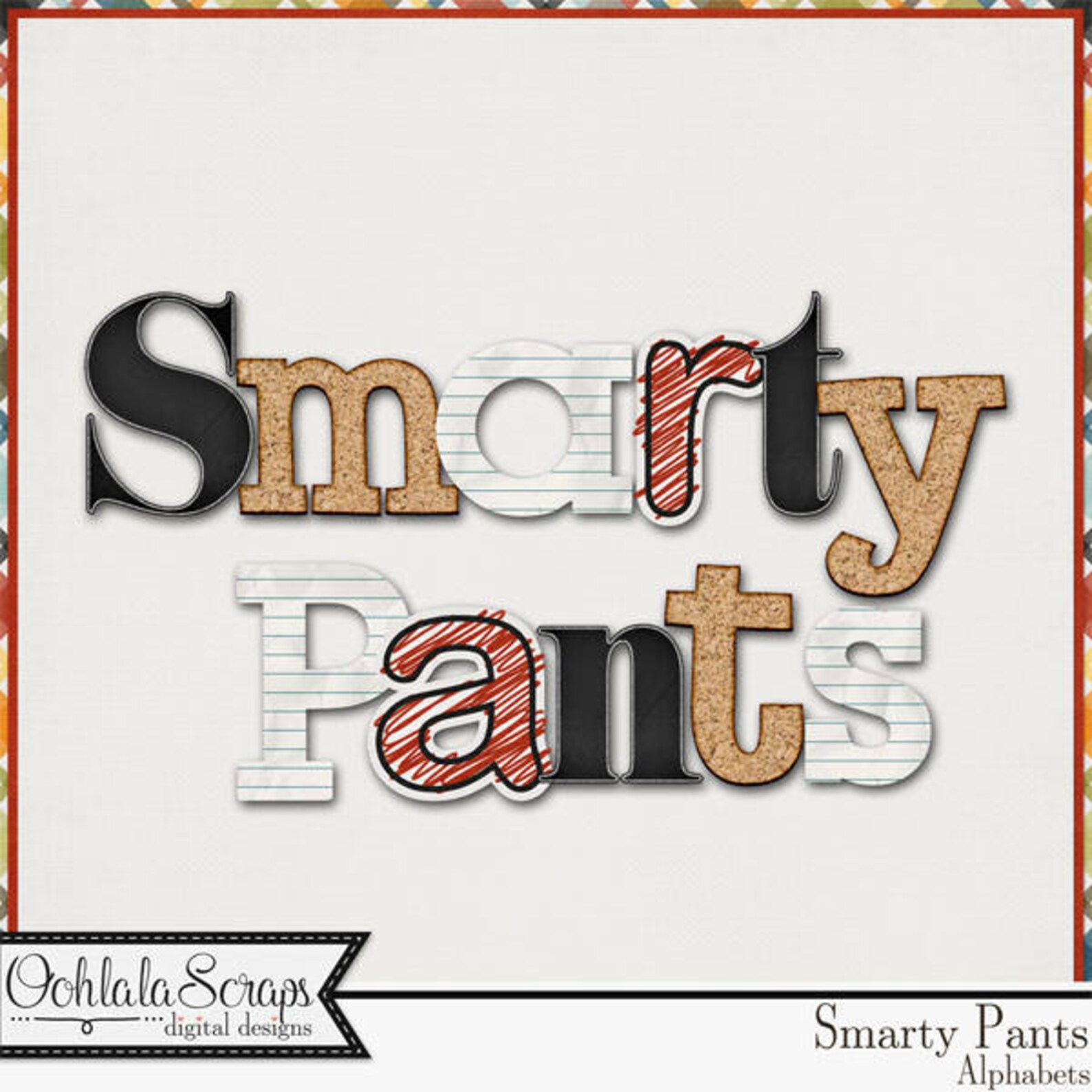 Smarty Pants School Alphabet Embellishments and Elements for Digital ...