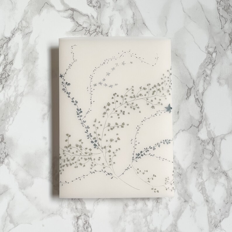Fairytale Ivy Vellum Wrap, 5x7 Vellum Wedding Invitation, Greenery ...