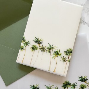 Palm Tree Vellum Wrap, 5x7 Vellum Wedding Invitation, Tropical Beach ...