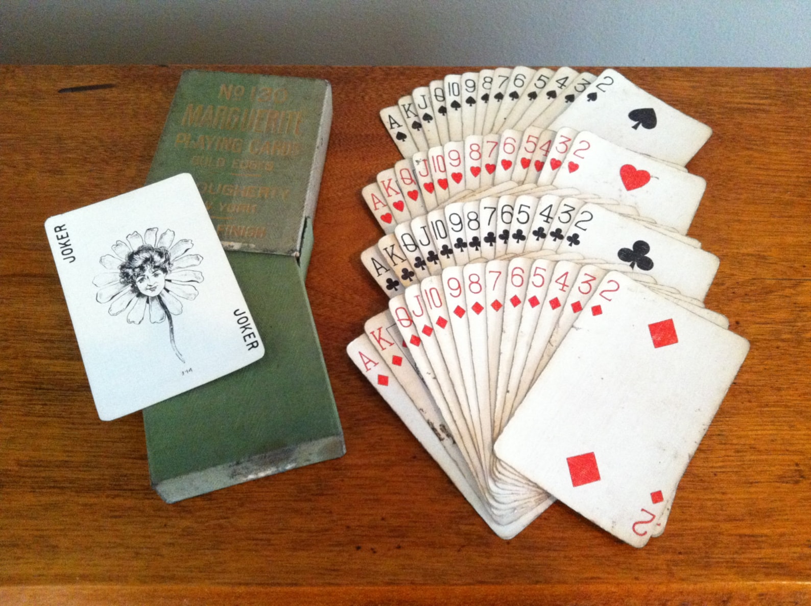 Vintage No. 130 Marguerite Playing Cards Gold Edges Linoid | Etsy