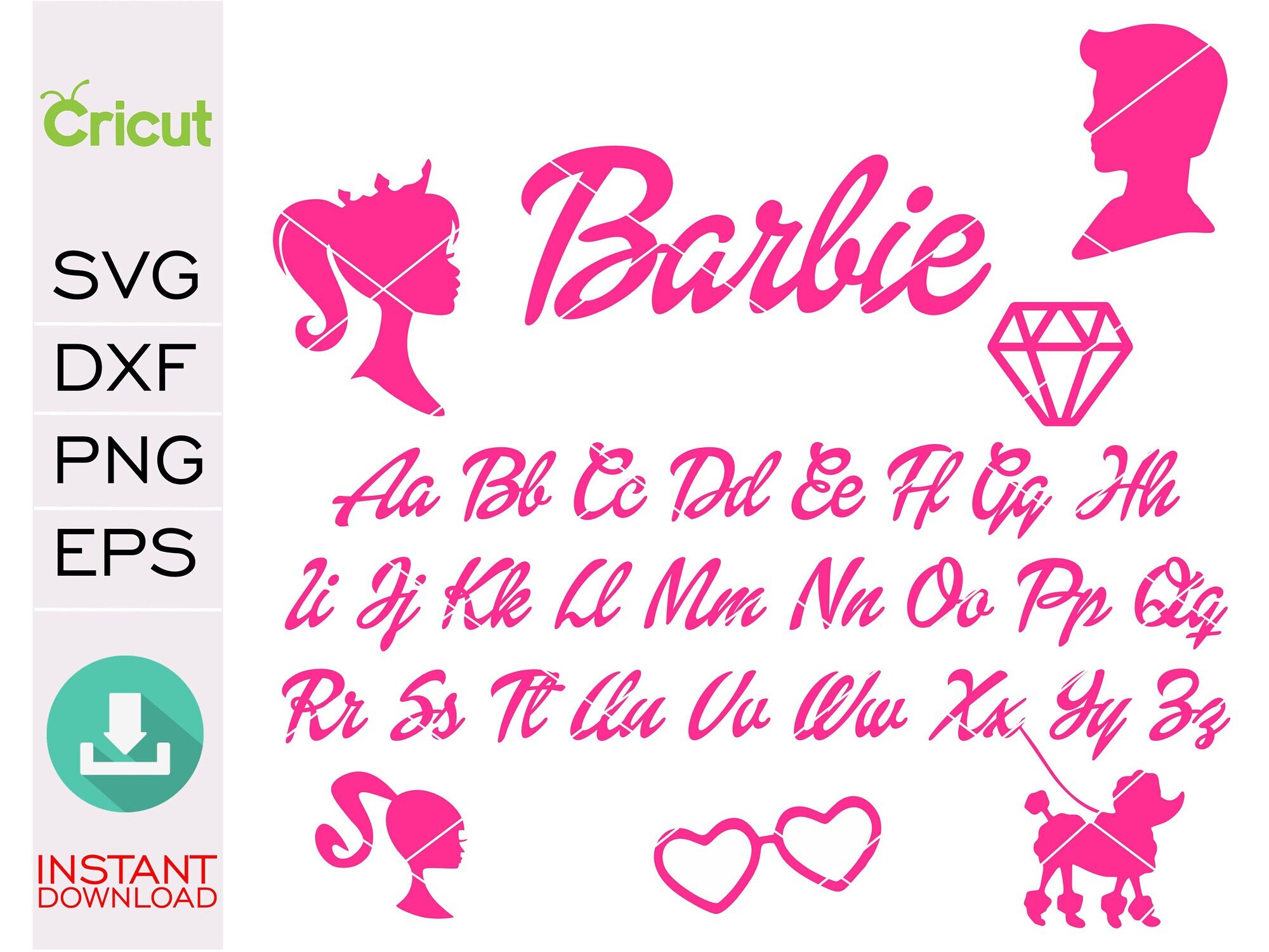 Barb Svg Bundle Svg Princess Silhouette Pink Doll Svg Girl Svg Sticker Clipart Svg Files