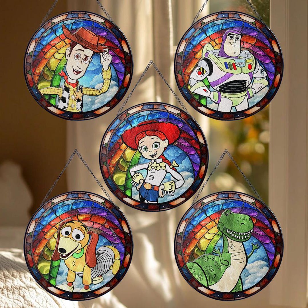 Toy Story Characters Glass Suncatcher, Disney Toy Story Glass ...