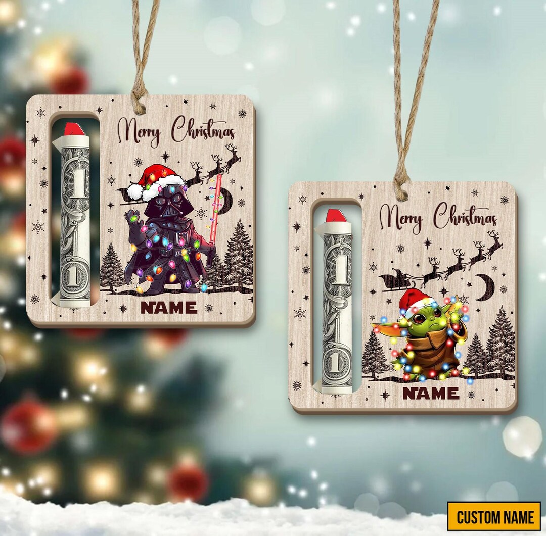 Personalized Name Star Wars Money Holder Christmas Ornament, Christmas ...