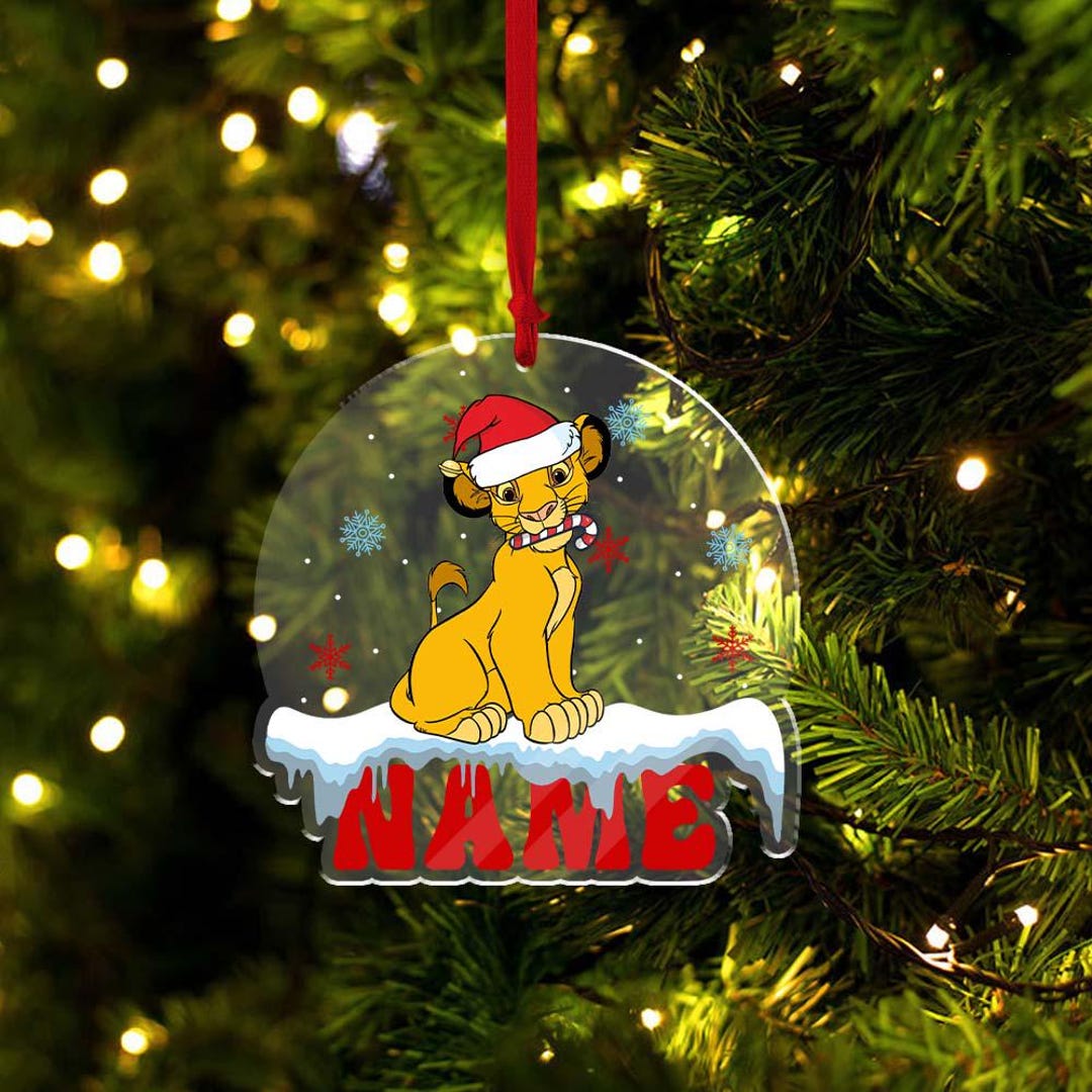 Christmas Baby Simba Ornament, Custom Name Simba Christmas Ornament ...