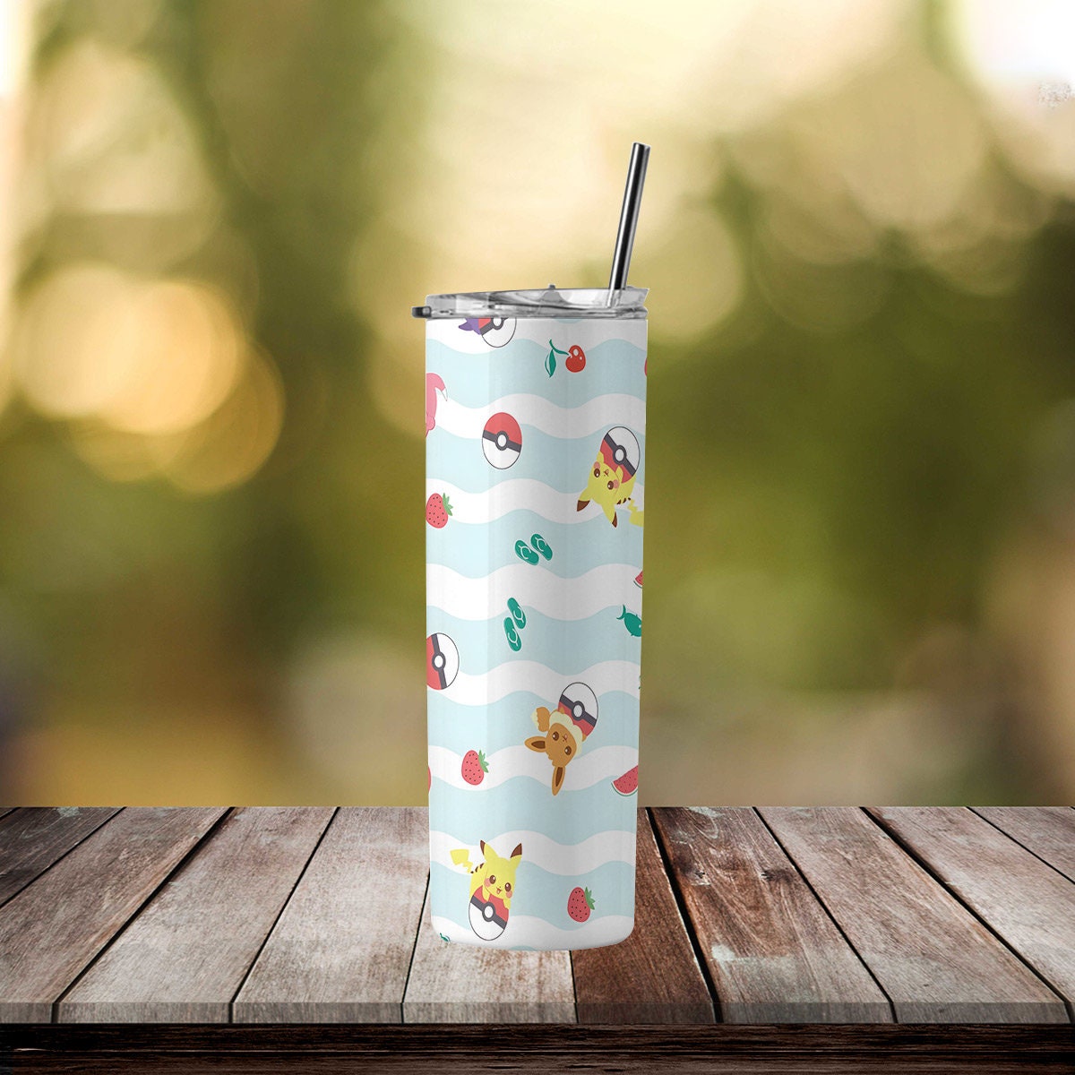 PKM Poke Tumbler Wrap Png Pikachu Anime 3D Tumbler Png - Etsy