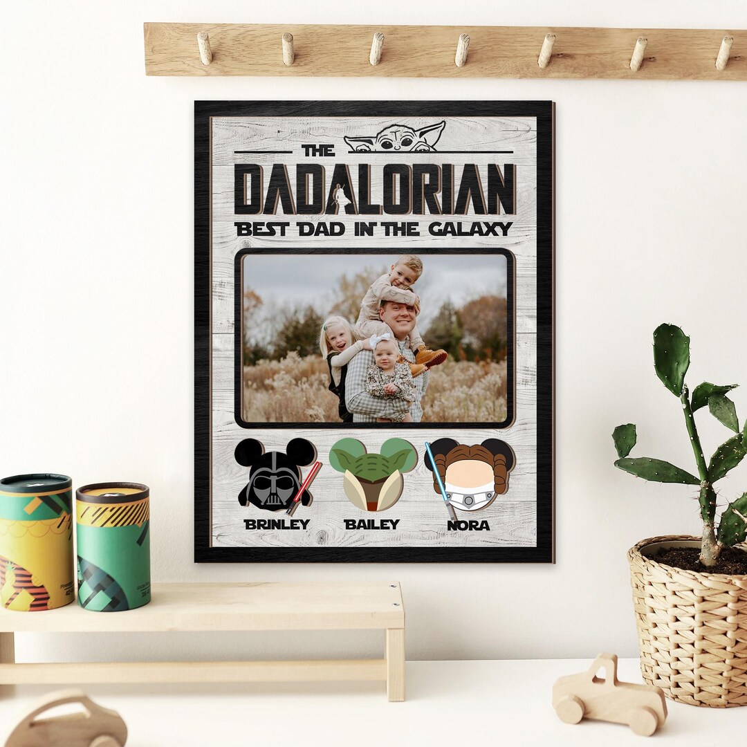 Customized Dadalorian With Kids Names Wooden Sign, Best Dad in the ...
