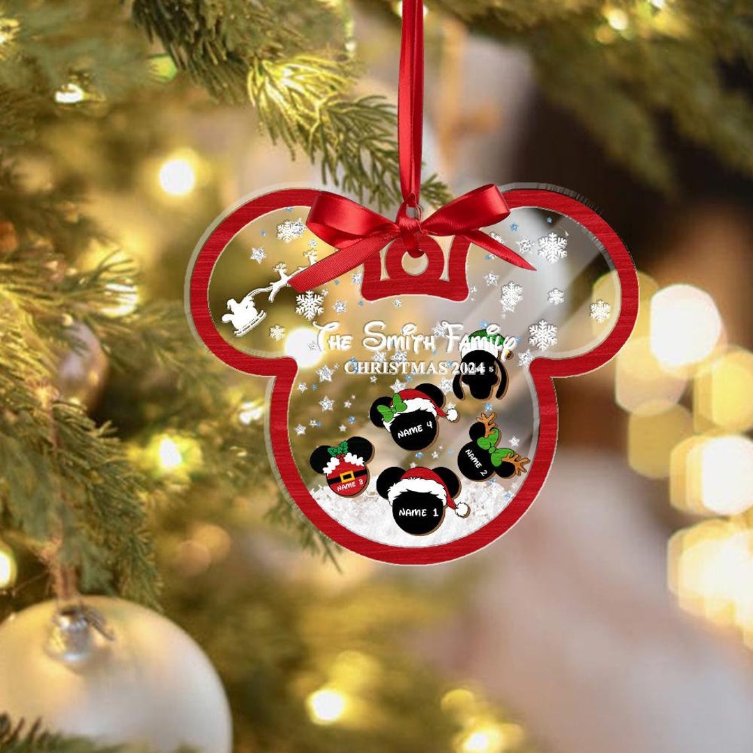 Personalized Disney Family Christmas Ornament, Custom Family Members ...