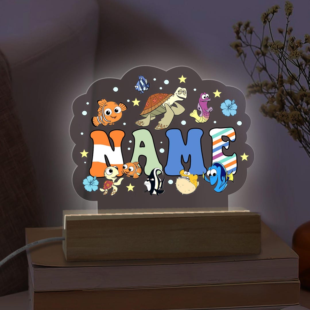 Custom Name Finding Nemo Night Light, Disney Finding Nemo Letter Name ...